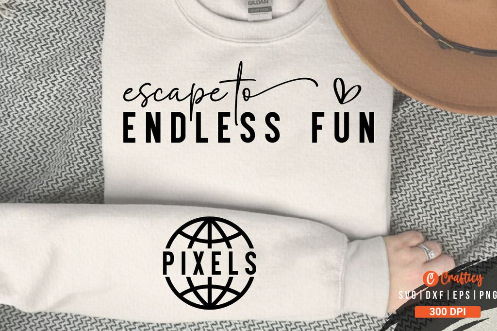 Escape to Endless Fun Sleeve SVG Design - So Fontsy