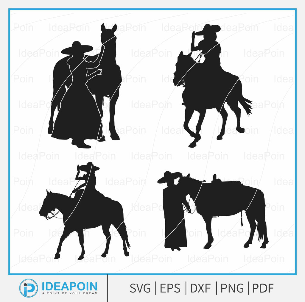 Escaramuza Charra svg, Mexican Woman on Horseback SVG, side saddle svg ...