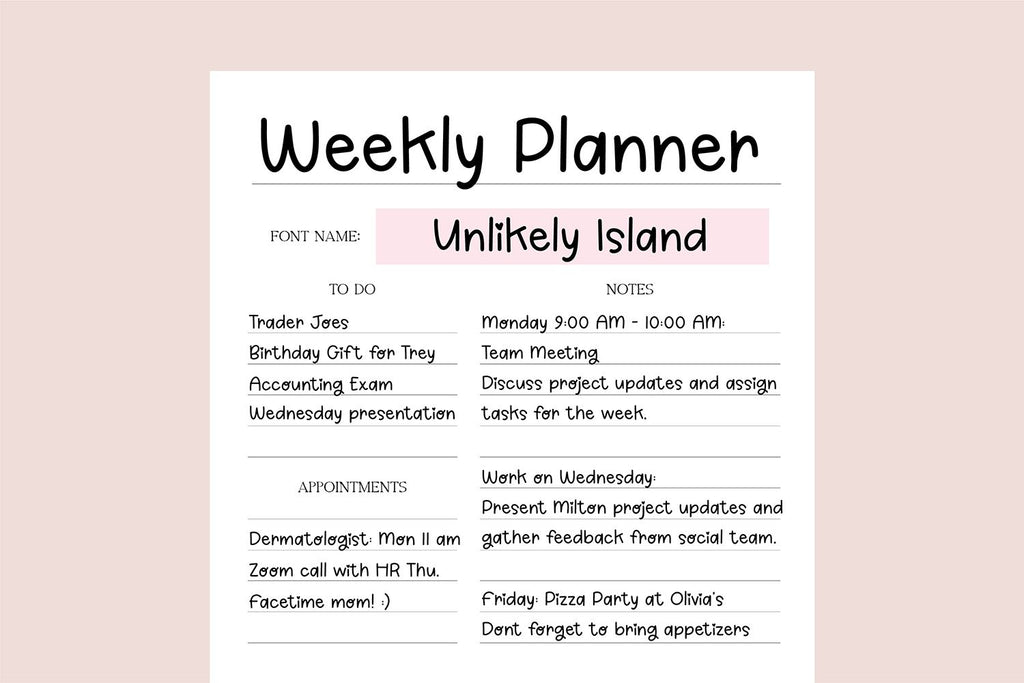 Essential Digital Planner Handwriting Font Bundle V1 - So Fontsy