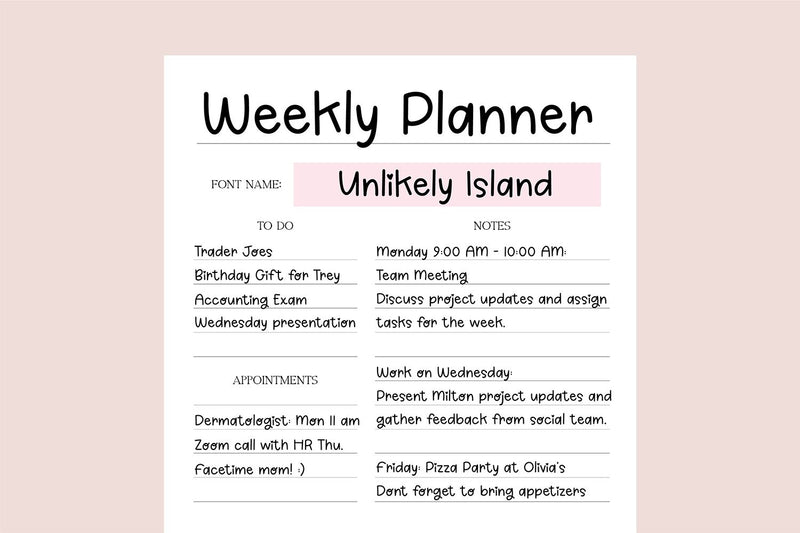 Essential Digital Planner Handwriting Font Bundle V1 - So Fontsy