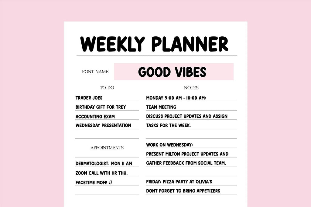 Essential Digital Planner Handwriting Font Bundle V1 - So Fontsy