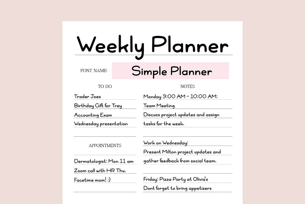 Essential Digital Planner Handwriting Font Bundle V1 - So Fontsy