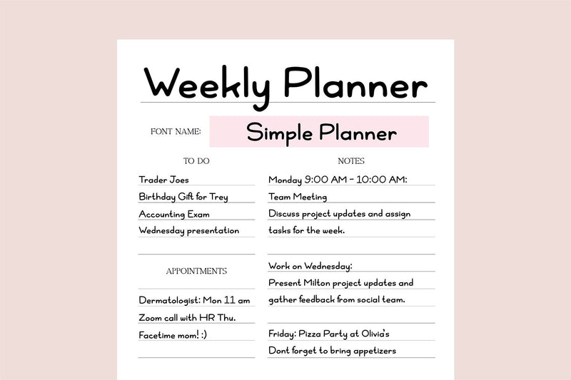 Essential Digital Planner Handwriting Font Bundle V1 - So Fontsy