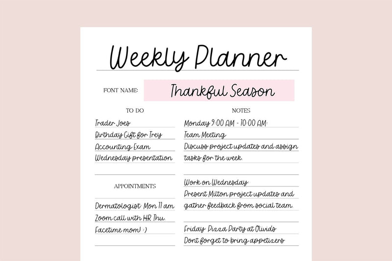 Essential Digital Planner Handwriting Font Bundle V1 - So Fontsy