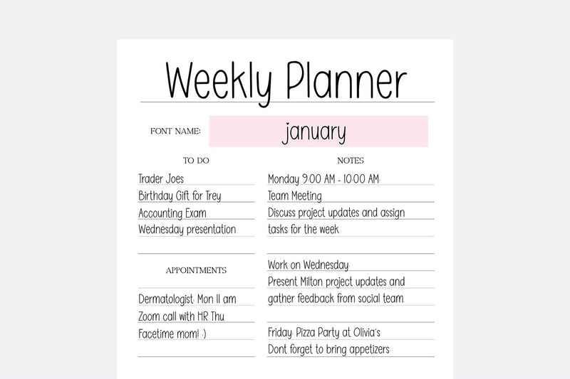 Essential Digital Planner Handwriting Font Bundle V1 - So Fontsy