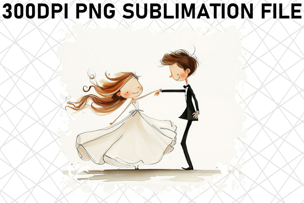 Ethereal Elegance: Bride & Groom Sublimation Pack - So Fontsy