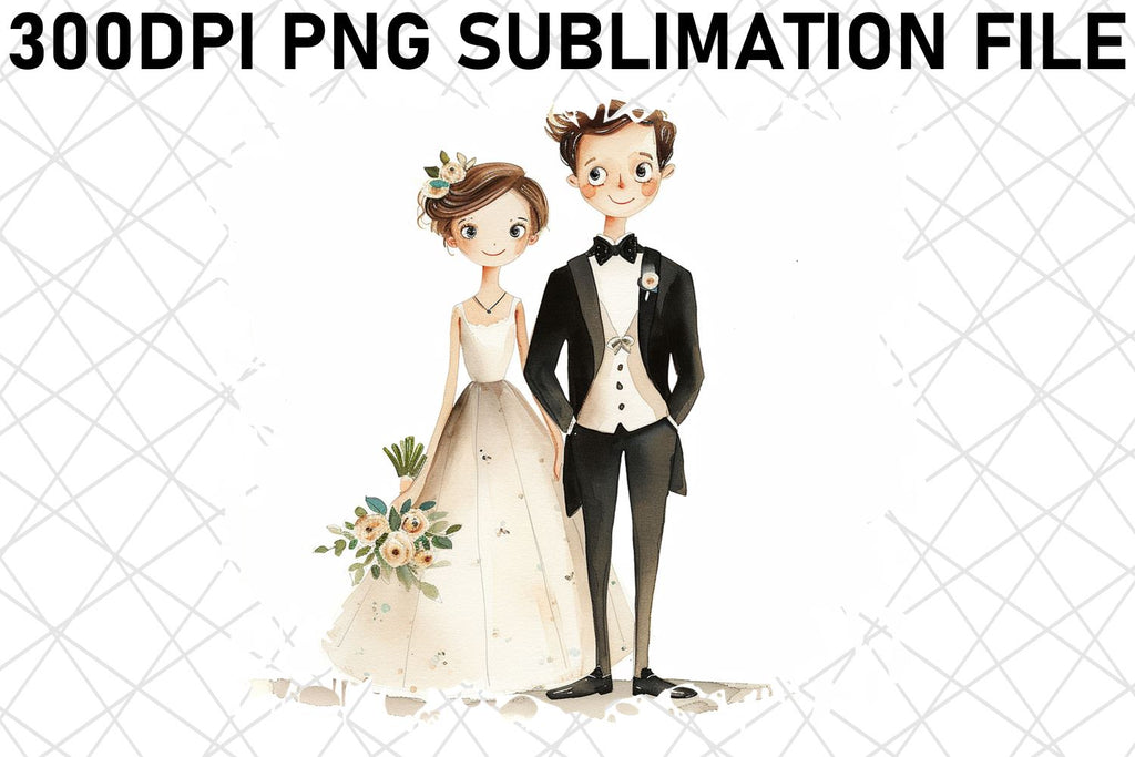 Ethereal Ever After: Bride & Groom Sublimation Set - So Fontsy
