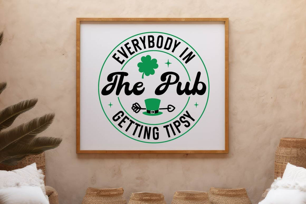 Everybody In The Pub Getting Tipsy Sign SVG Design - So Fontsy