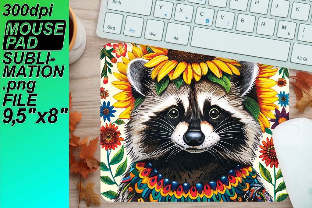 Eye-catching mouse mat design, perfect for any workspace! , Raccon - So ...