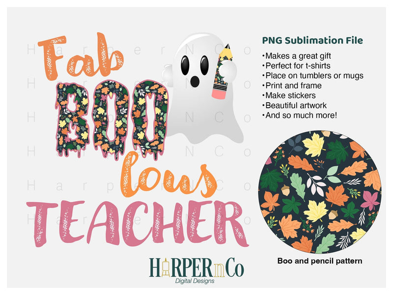 Fab Boo lous teacher SVG PNG Cut EPS File - So Fontsy
