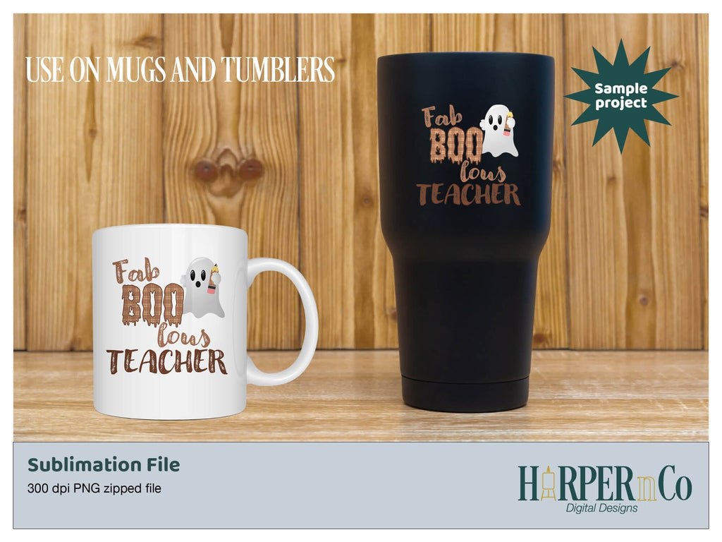 Fab Boo lous teacher SVG PNG Cut EPS File - So Fontsy