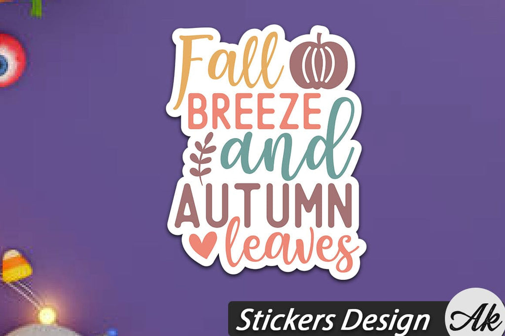 Fall breeze and autumn leaves Stickers Design - So Fontsy