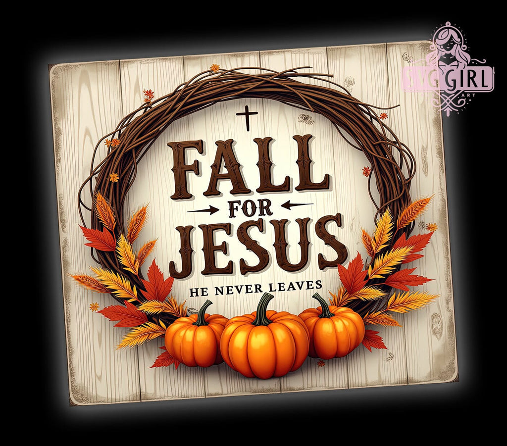 Fall For Jesus, Autumn Tumbler, Faith-Based Design, 20oz Tumbler PNG ...