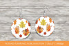 Fall leaves earring sublimation. Autumn round earrings - So Fontsy