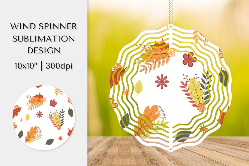 Fall Leaves Spinner Sublimation. Autumn Design PNG APS02814 - So Fontsy