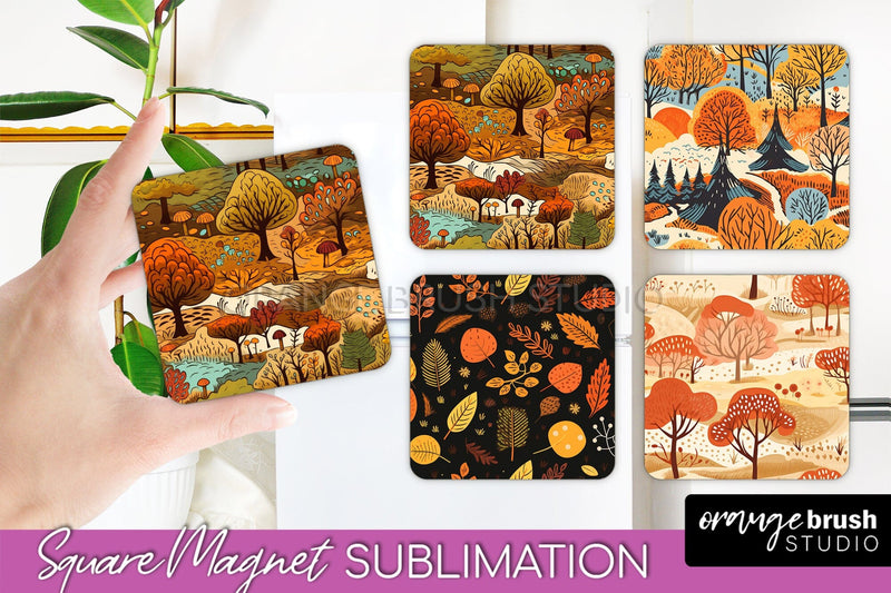 Fall Magnet Sublimation - Autumn Forest Magnet Designs - So Fontsy