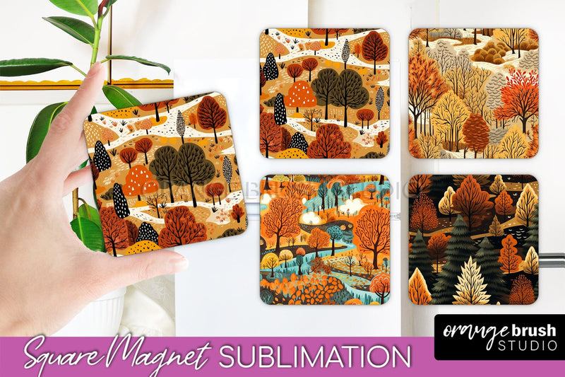 Fall Magnet Sublimation - Autumn Forest Magnet Designs - So Fontsy