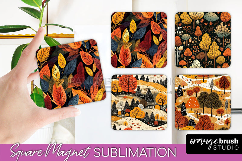Fall Magnet Sublimation - Autumn Forest Magnet Designs - So Fontsy
