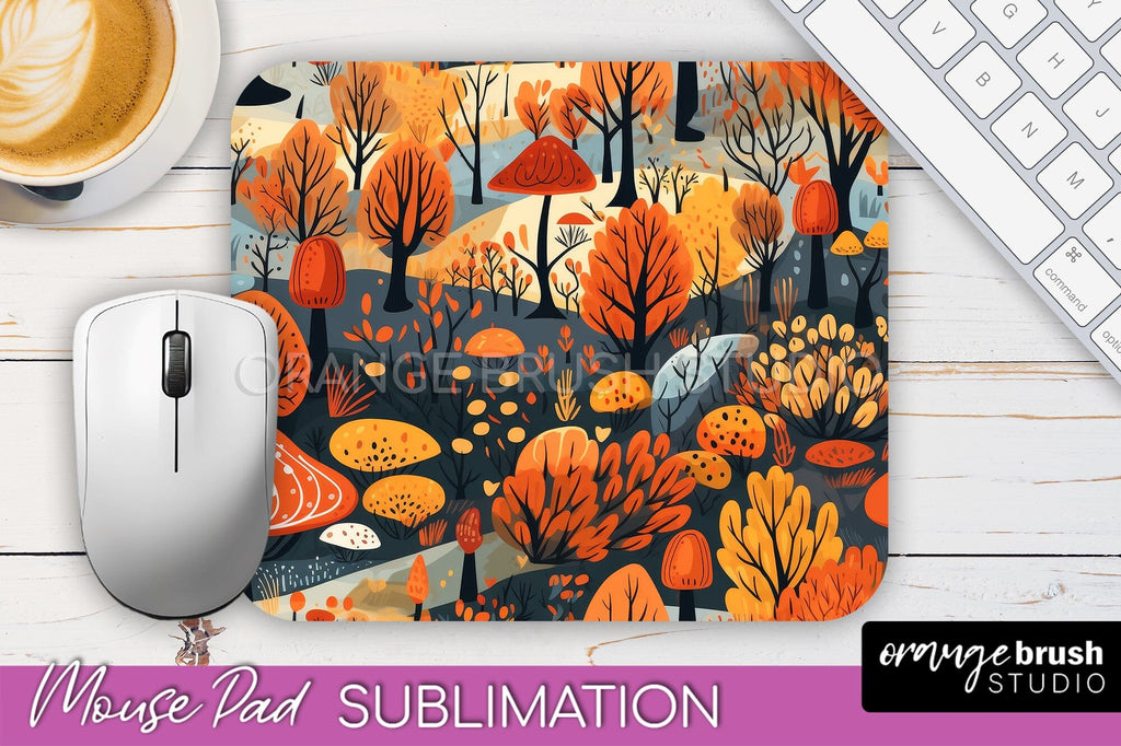 Fall Mouse Pad Designs - Autumn Forest Mousepad Sublimation - So Fontsy