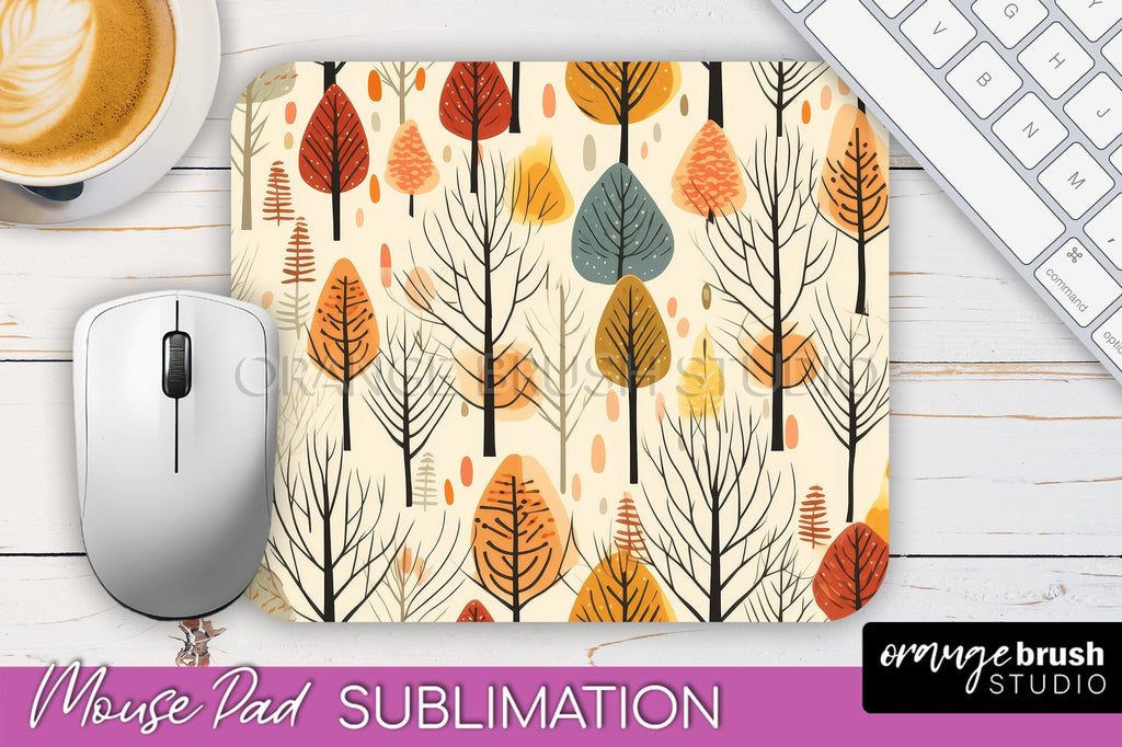 Fall Mouse Pad Designs - Autumn Forest Mousepad Sublimation - So Fontsy