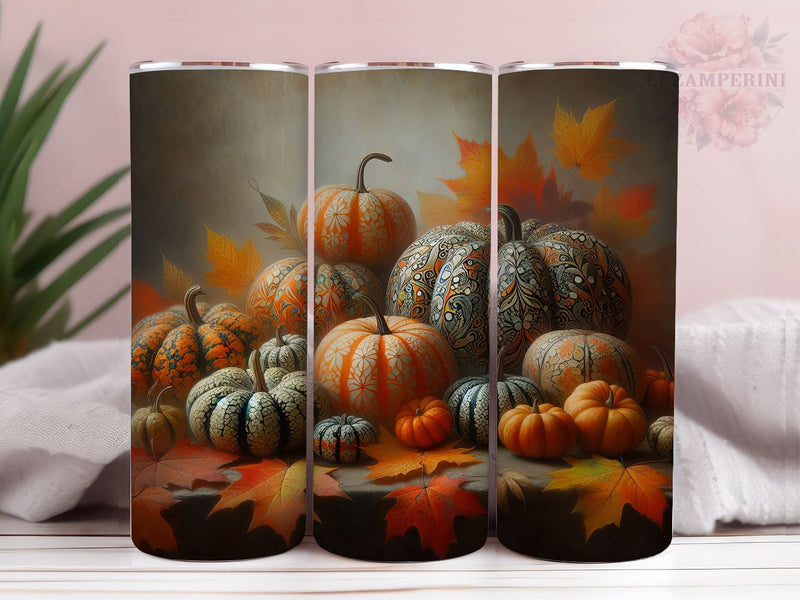 Fall Pumpkins 20oz Tumbler Wrap PNG, Autumn Pumpkin Tumbler Png, Straight & Tapered Tumbler Wrap ...