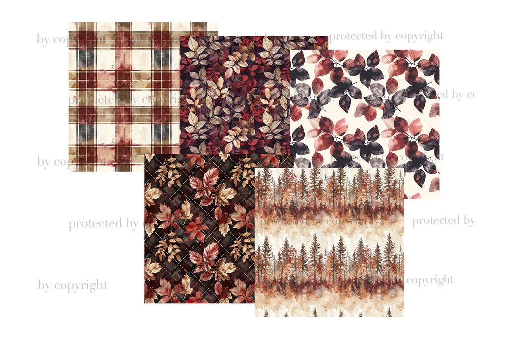 Fall Season Digital Papers | Autumn Pattern - So Fontsy