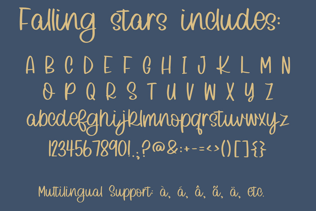 Falling Stars, A Cute Handwritten Script Font - So Fontsy