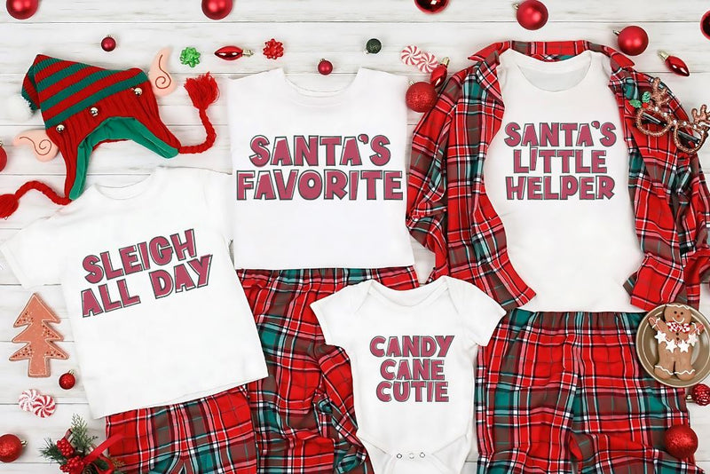 Family Christmas Pajama SVG Set | 5 Sayings / 4 Styles - So Fontsy