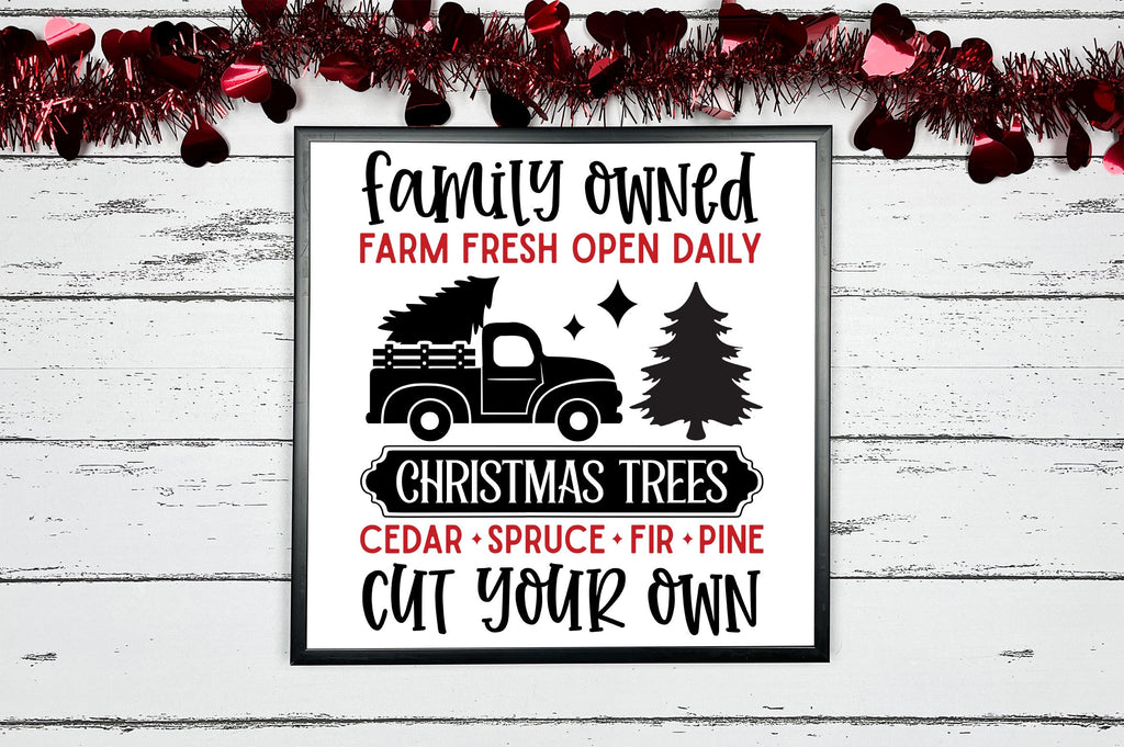 Family owned farm fresh open daily christmas svg design - So Fontsy