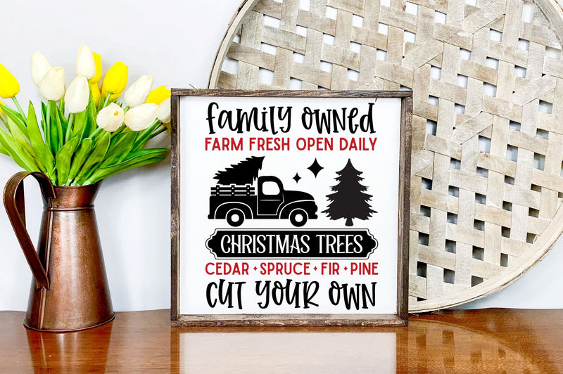 Family owned farm fresh open daily christmas svg design - So Fontsy