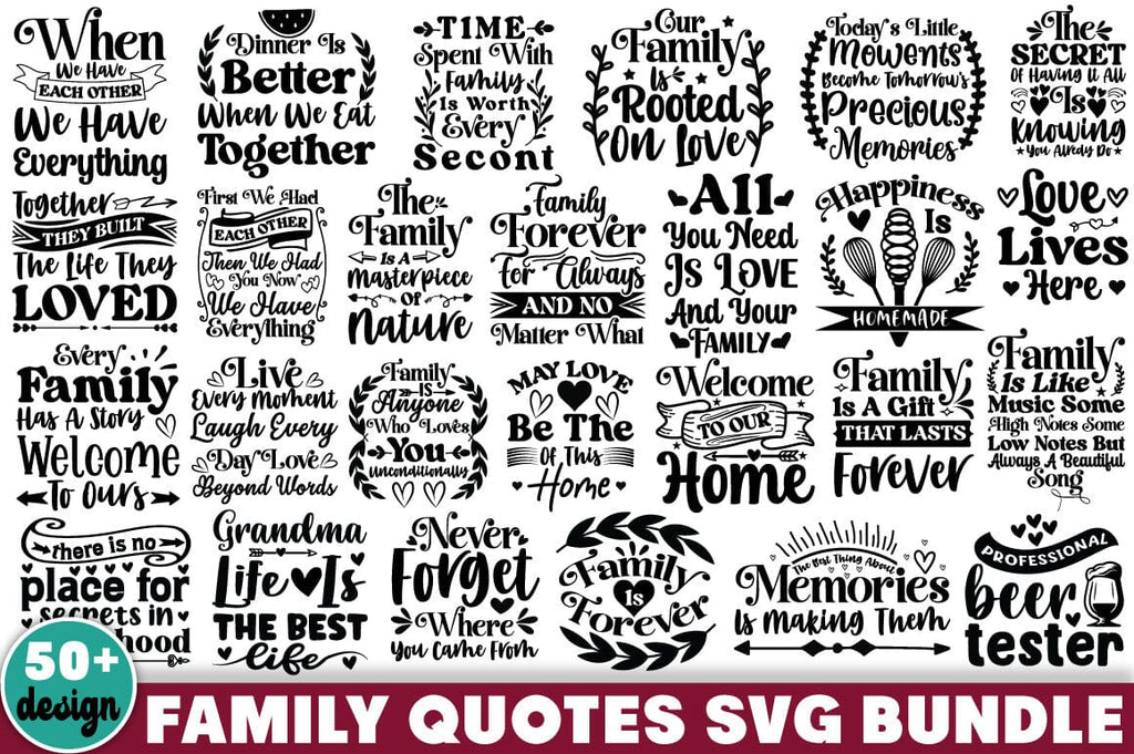 Family Quotes Svg Bundle - So Fontsy
