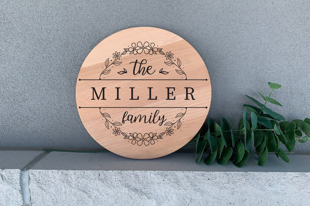 Family Sign SVG, Last Name Monogram Cut File - So Fontsy