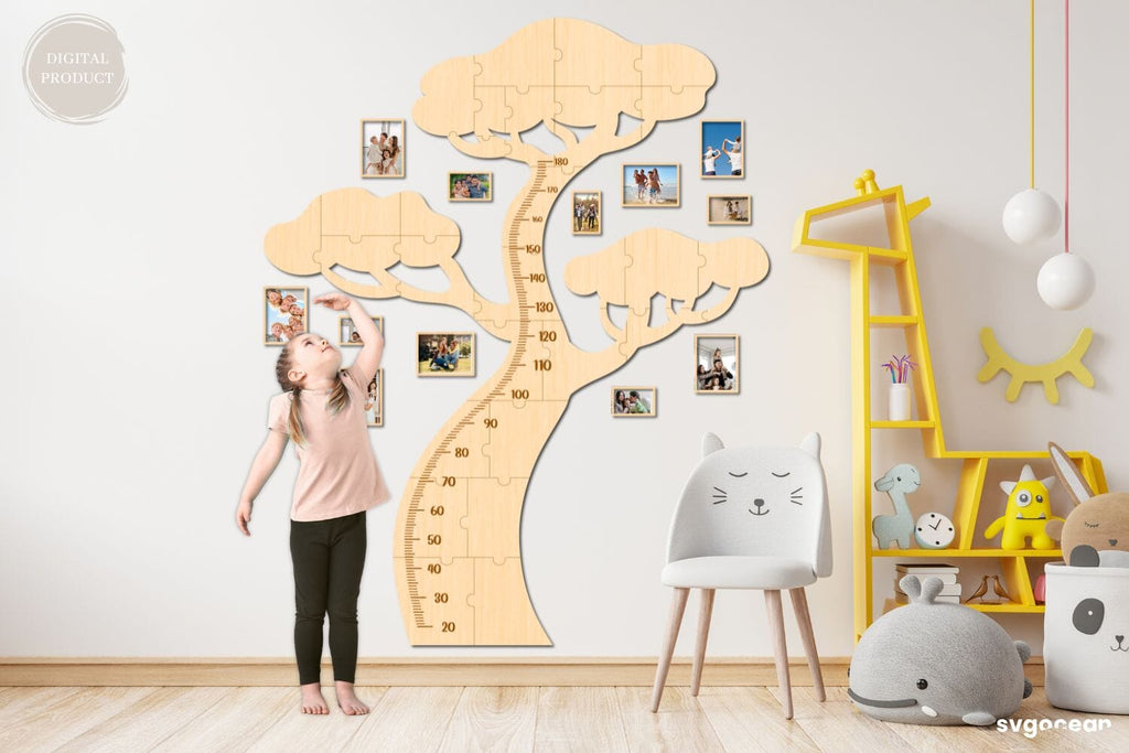 Family Tree Height Chart Laser Cut - So Fontsy