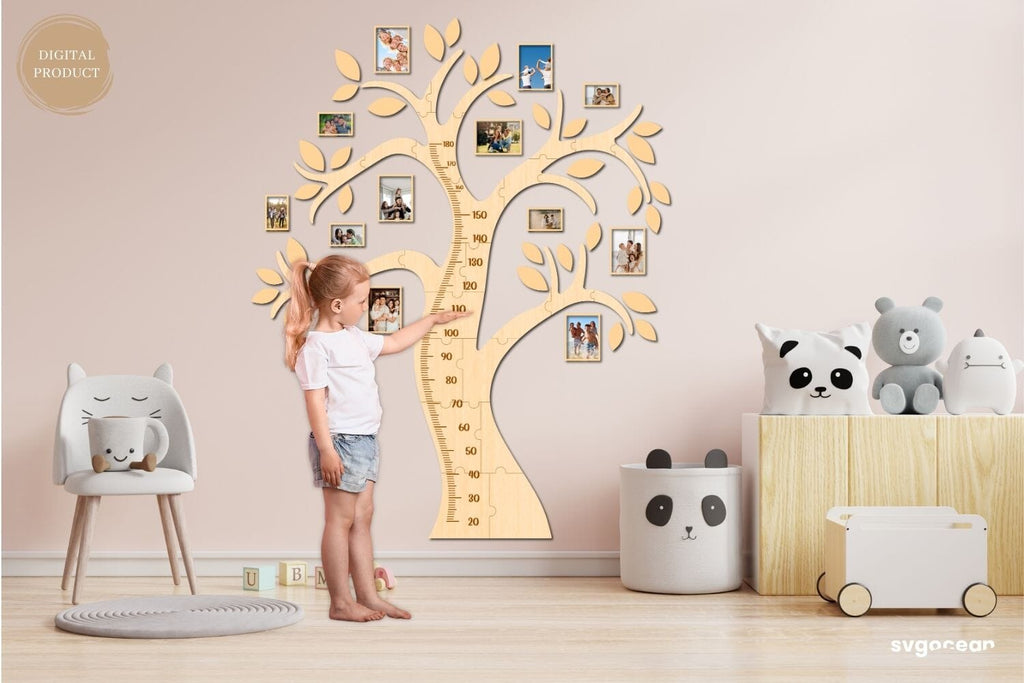 Family Tree Height Chart Laser Cut - So Fontsy