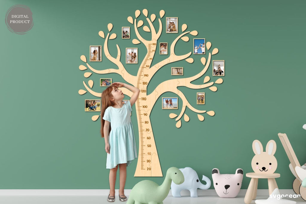 Family Tree Height Chart Laser Cut - So Fontsy