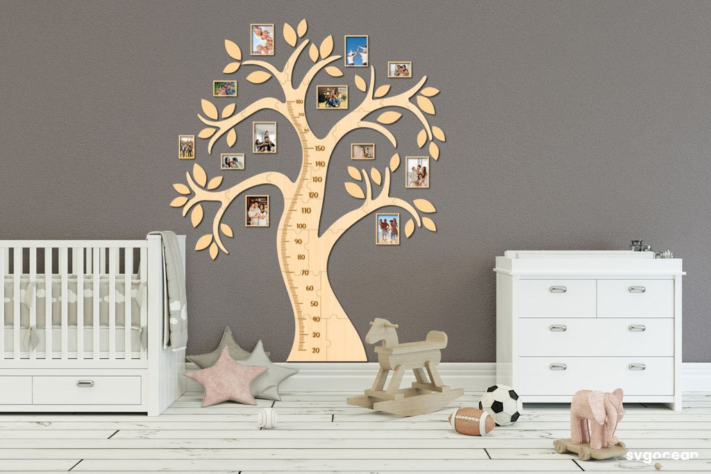 Family Tree Height Chart Laser Cut - So Fontsy