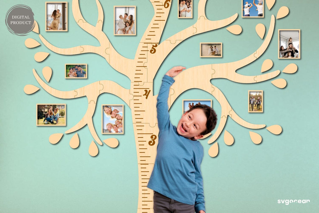 Family Tree Height Chart Laser Cut - So Fontsy