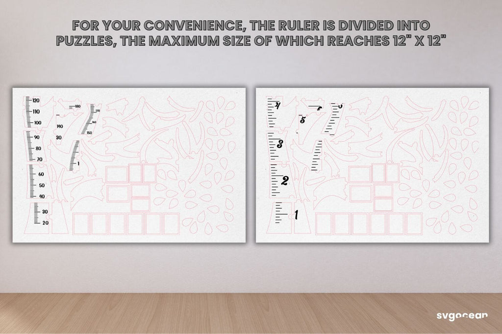 Family Tree Height Chart Laser Cut - So Fontsy