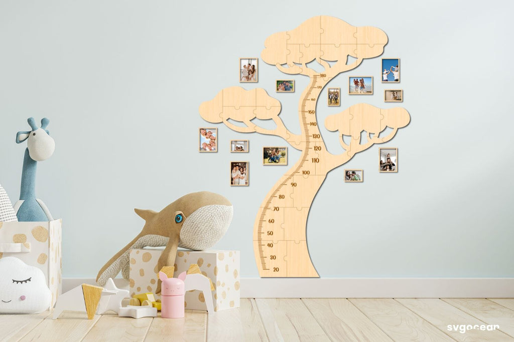 Family Tree Height Chart Laser Cut - So Fontsy