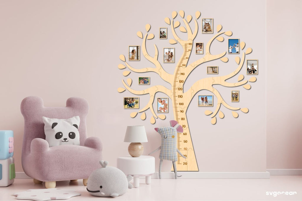 Family Tree Height Chart Laser Cut - So Fontsy
