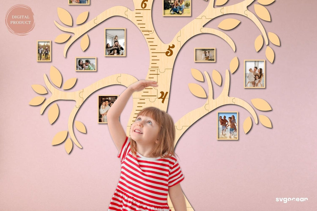 Family Tree Height Chart Laser Cut - So Fontsy