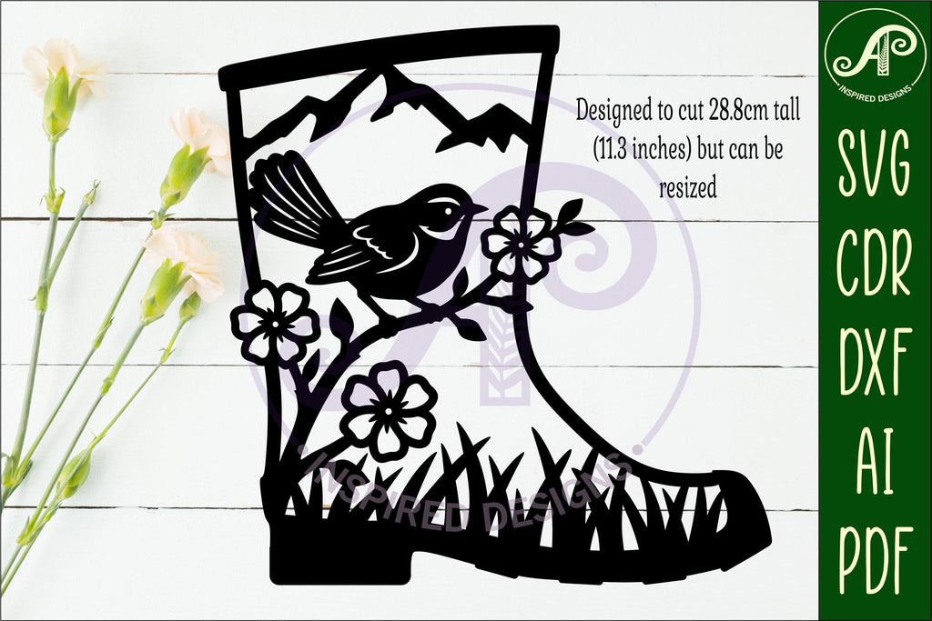 Fantail Gumboot New Zealand wall art sign, SVG file. vector - So Fontsy
