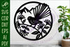 Fantail New Zealand bird wall sign, SVG file. - So Fontsy