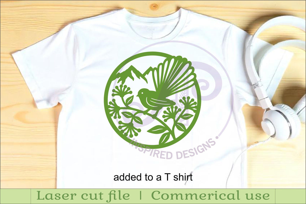 Fantail New Zealand bird wall sign, SVG file. - So Fontsy