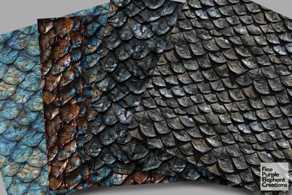 Fantasy Creature Skin Scales Texture Digital Paper - Colored Exotic ...
