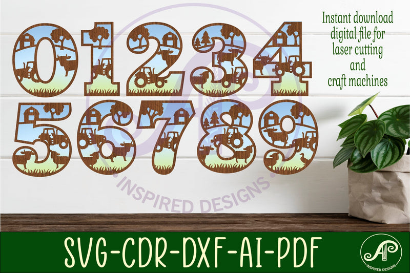 Farm animal number two layer wall sign SVG cut files - So Fontsy