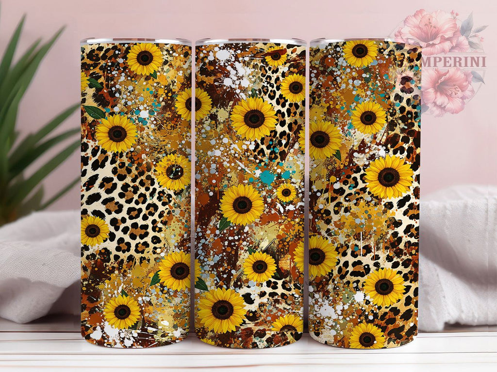 Farm Girl Sunflower Cow Print Tumbler, Cow Print Design, Sunflower Farm ...