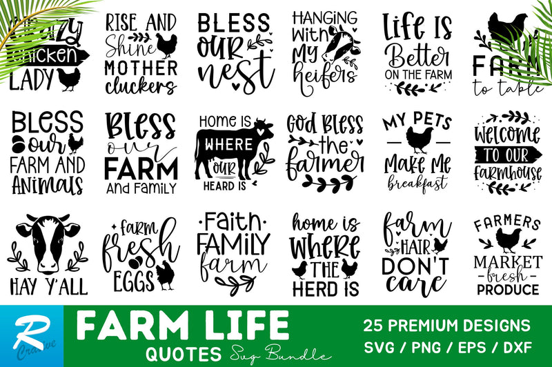 Farm Quotes SVG Bundle - So Fontsy