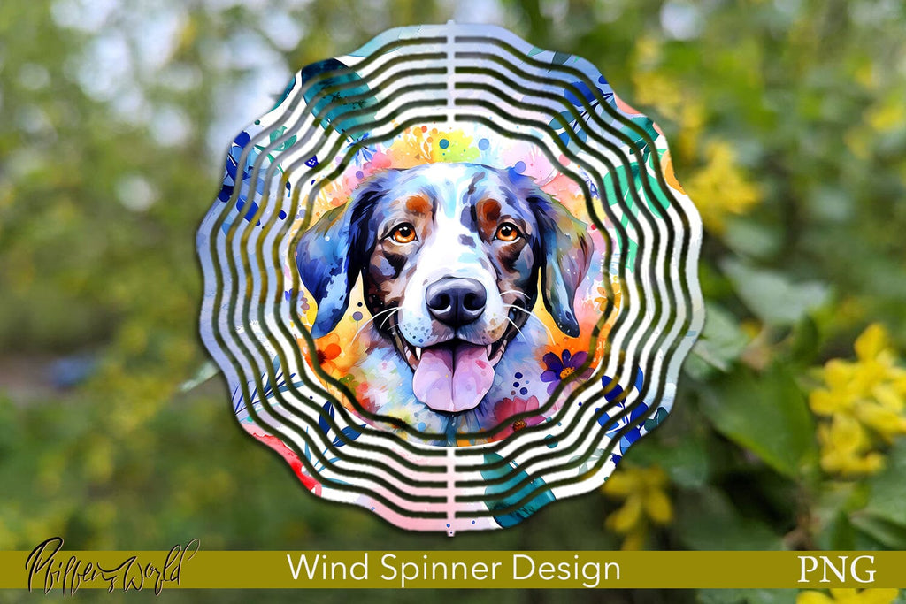 Farm Wind Spinner | Dog with flowers - So Fontsy