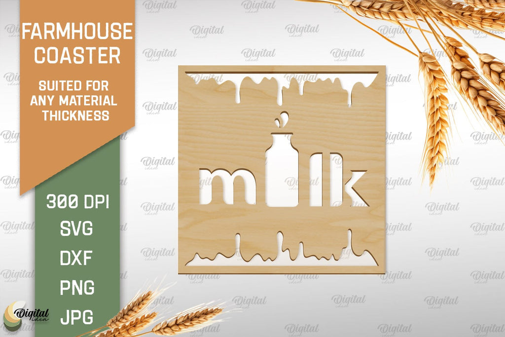 Farmhouse Coasters SVG Bundle. Wooden Coasters Laser Cut - So Fontsy